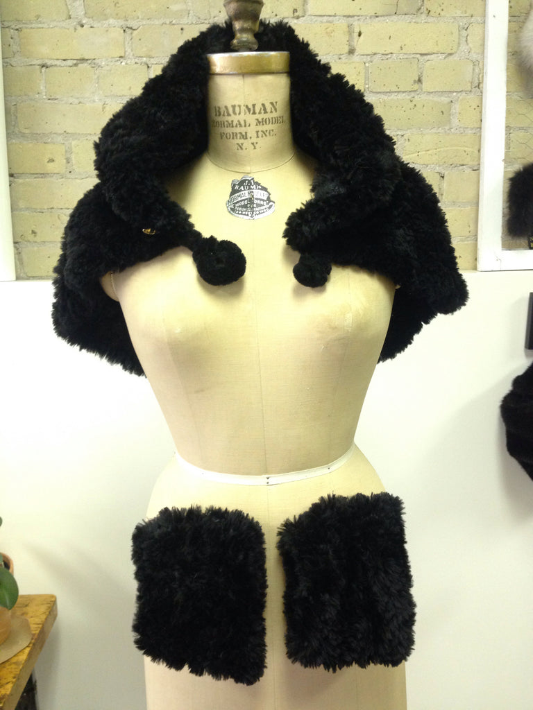 Knitted Sheared Beaver Cape with Detachable Wrist Cuffs – TRUE NORTH ...